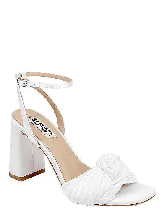 Badgley Mischka Dafne Open-toe Block Heels - White