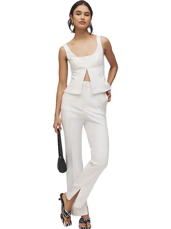 Acler High-rise Split-hem Pants - Ivory