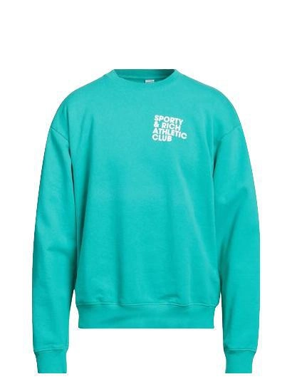 SPORTY & RICH Cotton Fleece Sweatshirt - Turquoise