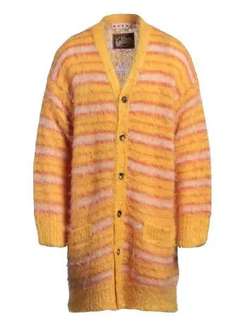 Marni Mohair Blend Striped Cardigan - Orange