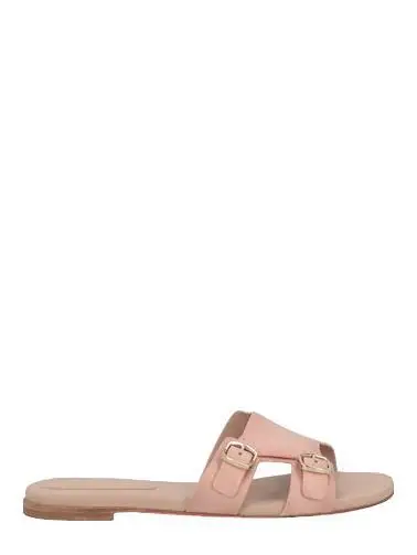 Santoni Leather Slide Sandals - Pink