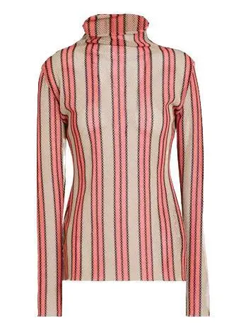 MSGM Striped Turtleneck Top - Red