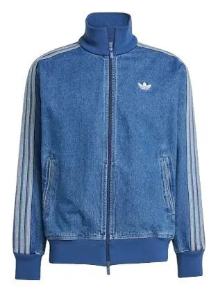 Adidas Adicolor Denim Firebird Track Top - Medium Blue Denim