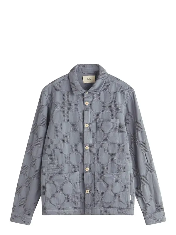 Folk Waffle Assembly Jacket - Soft Blue