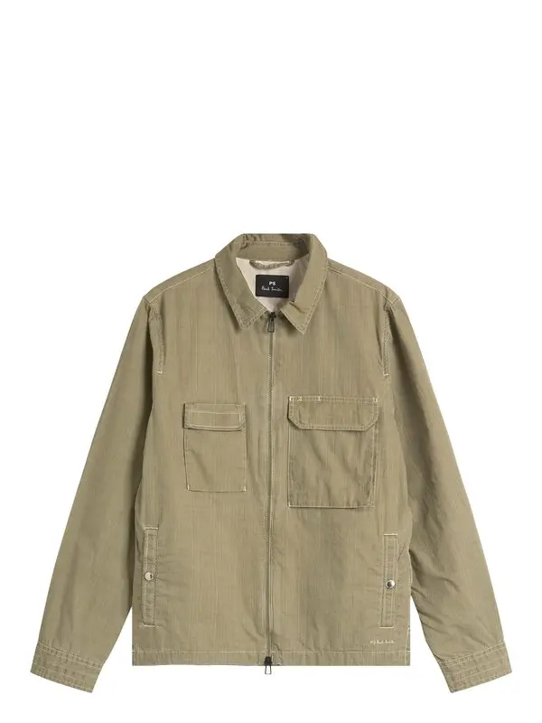Paul Smith Zip Front Pocket Overshirt Jacket - Green