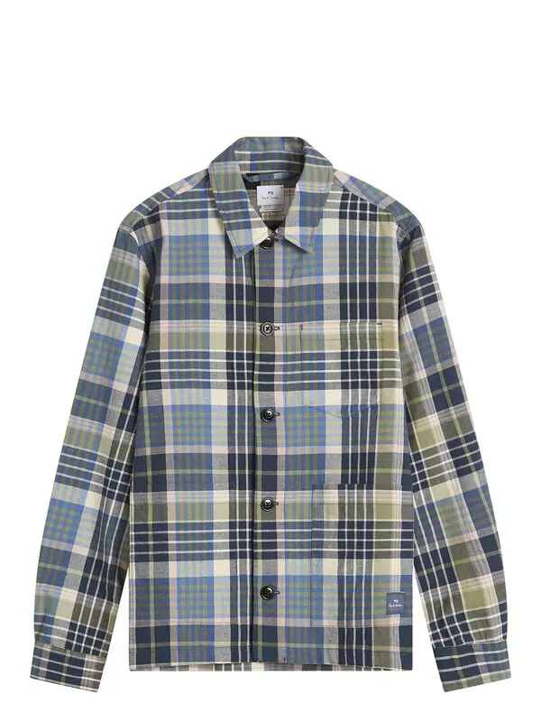 Paul Smith Madras Check Overshirt - Blue