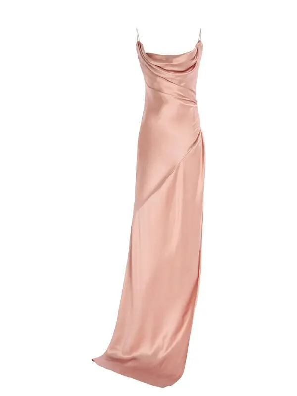 Balmain Silk-satin Maxi Dress - Pink