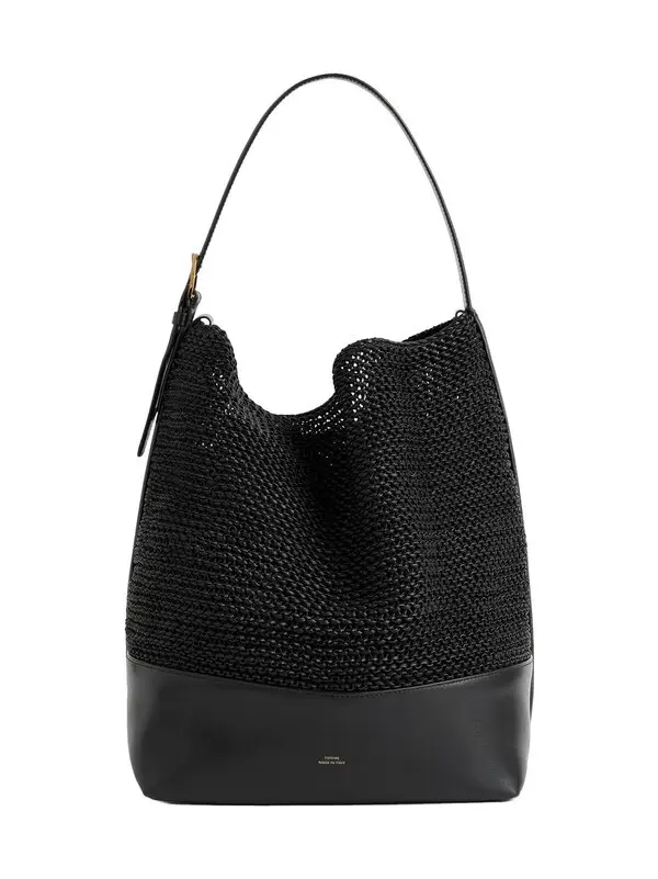 TOTEME Woven-leather Tote Bag - Black
