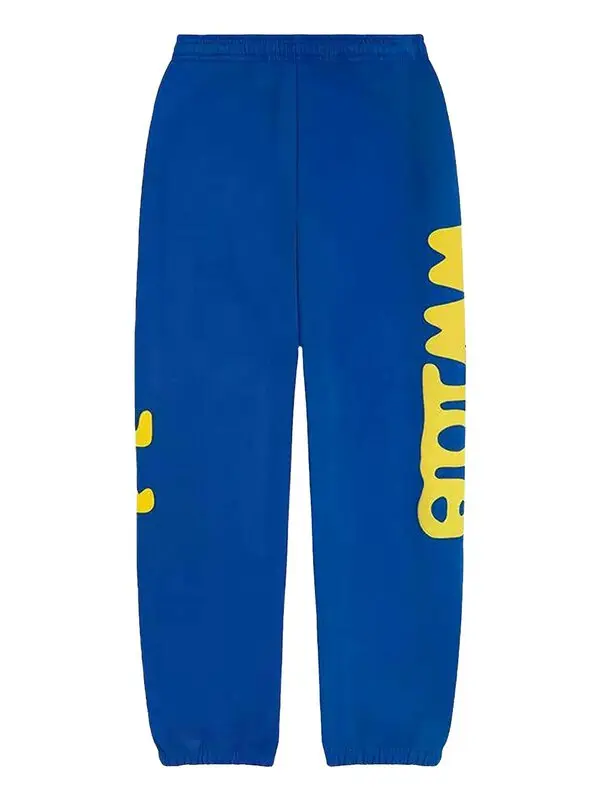 SP5DER Beluga /yellow Track Pants - Blue