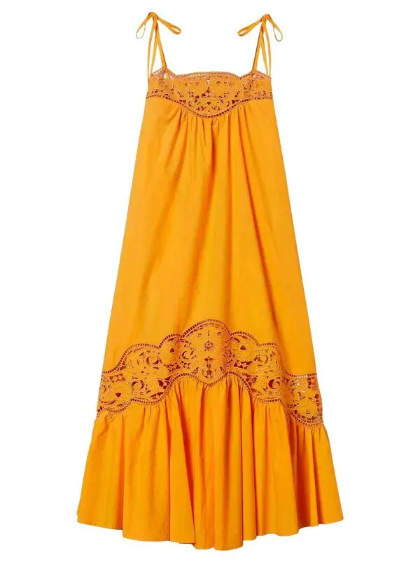 TWINSET Woven Cotton Dress - Yellow
