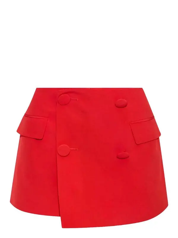 Balmain Asymmetric Shorts - Red