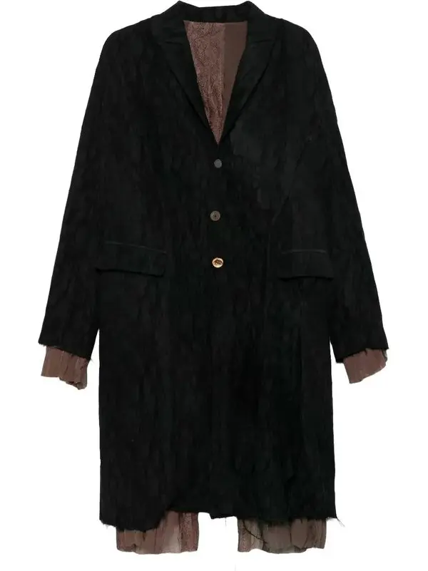 CHIAHUNG SU Textured Layered Coat - Black