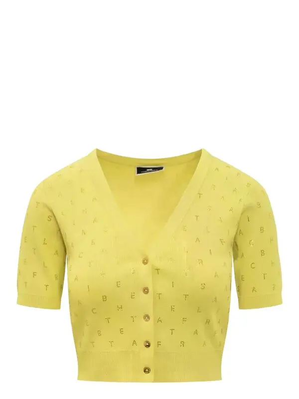 Elisabetta Franchi Letters-print Cardigan - Yellow