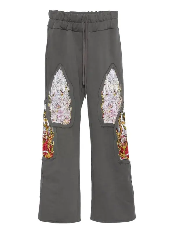WHO DECIDES WAR BY EV BRAVADO Triple Flame Glass Trousers - Grey