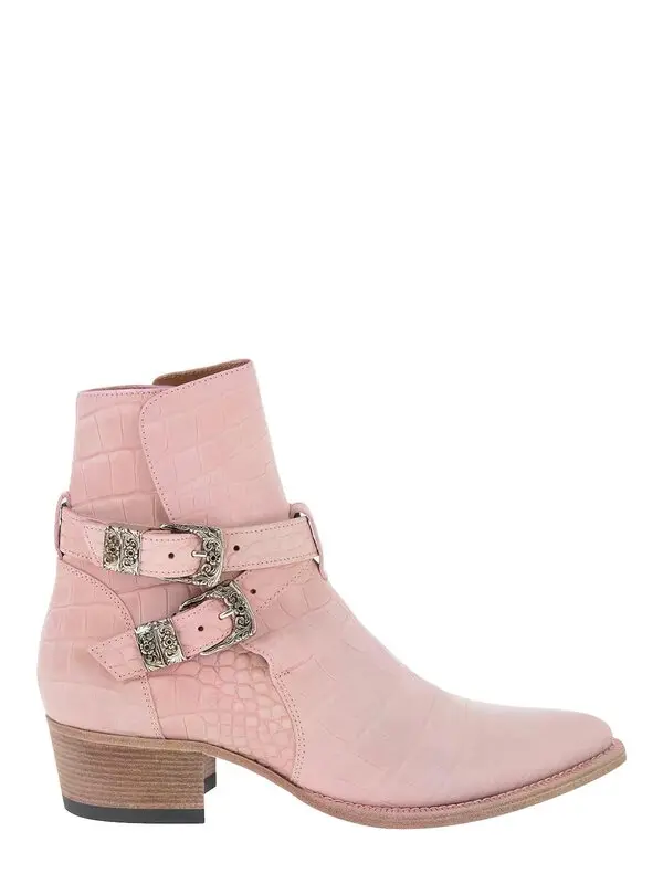 Amiri Buckle-detail Ankle Boots - Pink