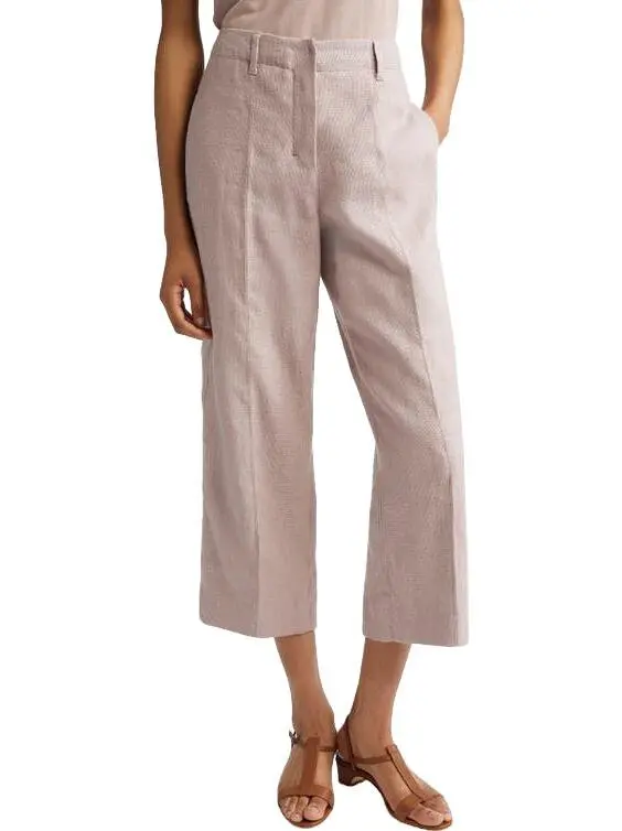 Max Mara Marco Stretch Linen & Cotton Crop Pants - Pink