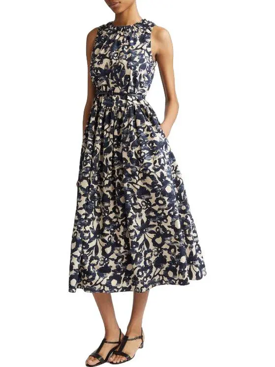 Max Mara Marlena Printed Cotton Dress - Ecru