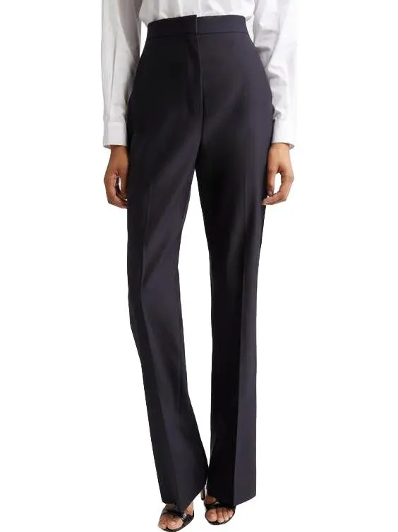 Max Mara Delfino Long Flare Leg Trousers - Midnight Blue