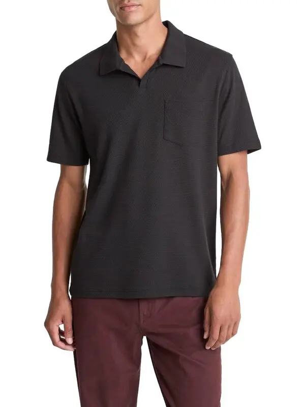 Vince Johnny Collar Polo - Black