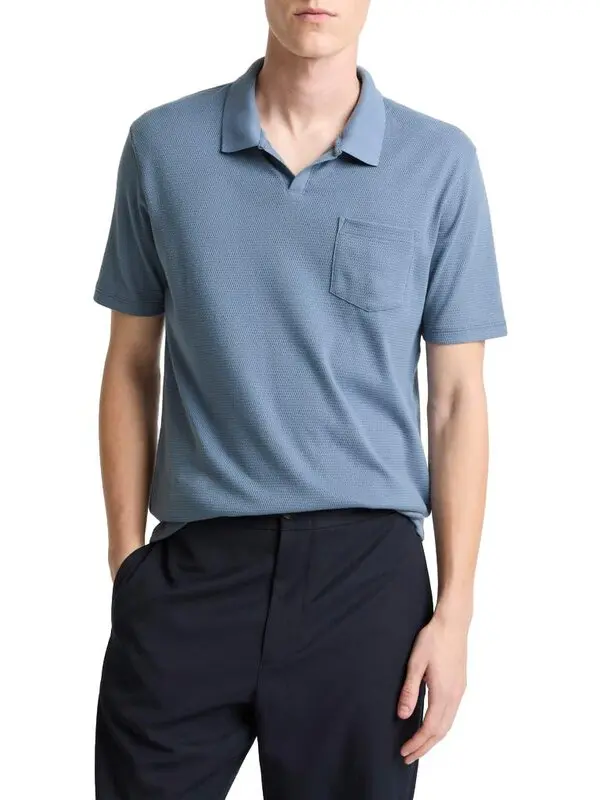 Vince Johnny Collar Polo - Uniform Blue