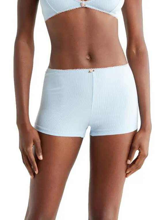 KILO BRAVA Rib Lounge Shorts - Powder Blue