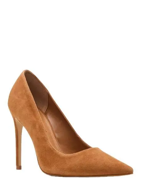 Steve Madden Leather Pointed Toe Pumps - Chestnut Suede