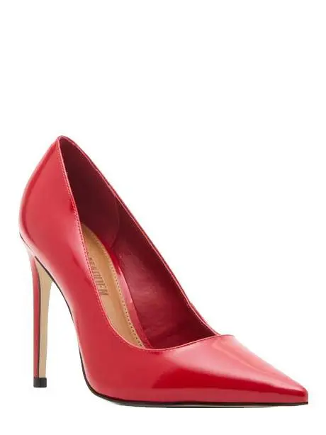 Steve Madden Leather Pointed Toe Pumps - Red Leather