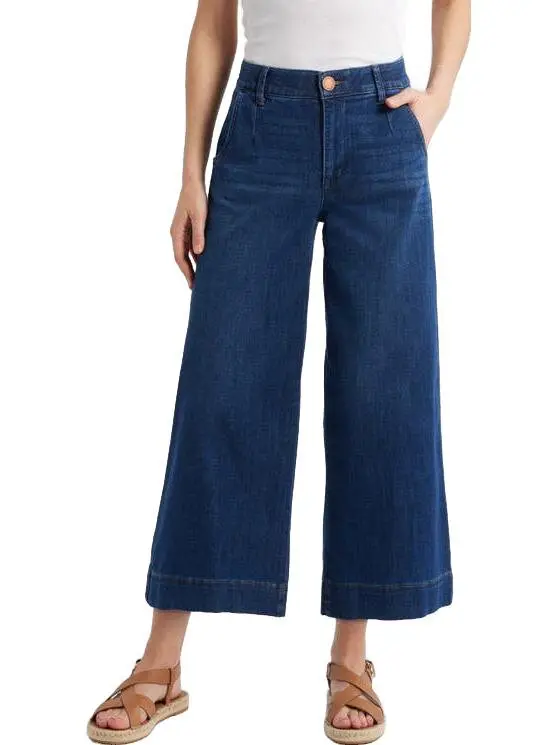 Wit & Wisdom Skyrise Crop Wide Leg Jeans - Blue
