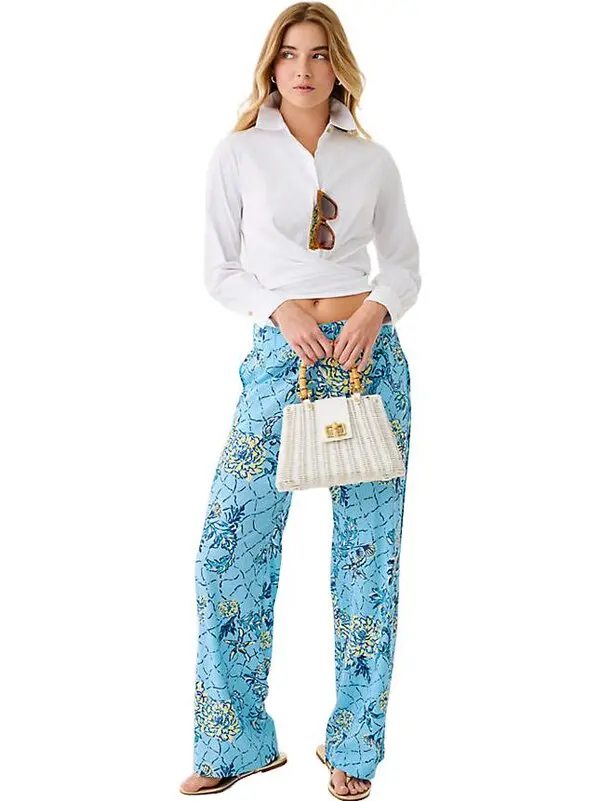 Lilly Pulitzer® 32' Bal Harbour Palazzo Pant - Bellevue Blue Breakers Beach Engineered Pant