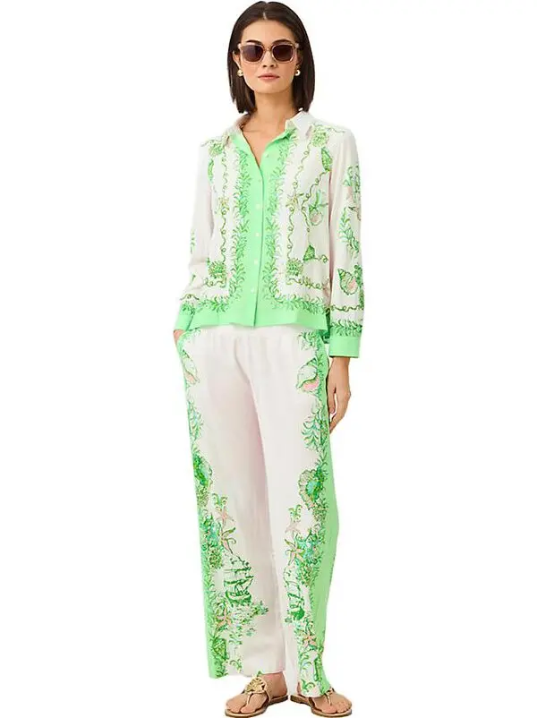 Lilly Pulitzer® 32' Bal Harbour Palazzo Pant - Resort White Ship To Shore Engineered Pant