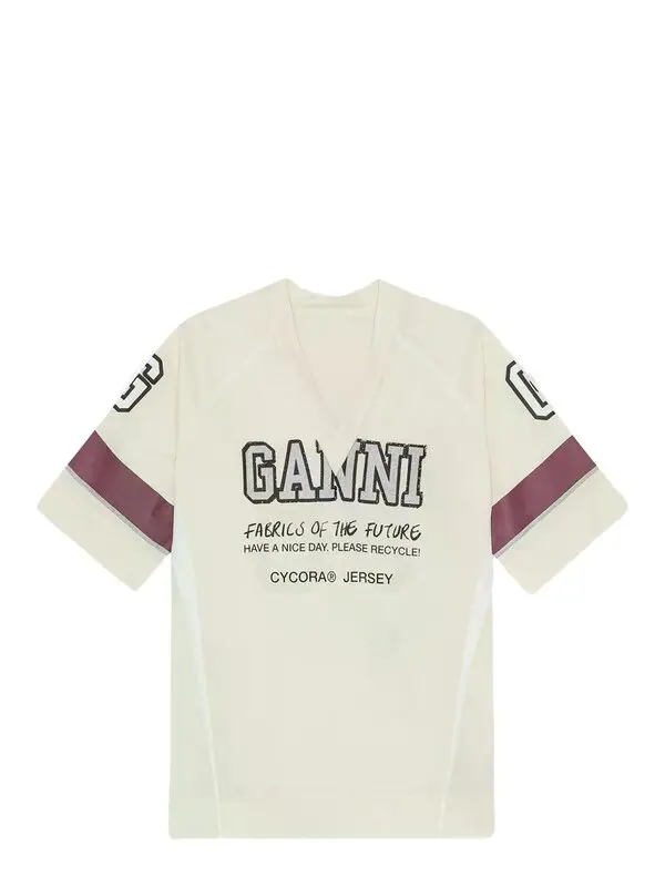 GANNI Future Mesh T-shirt - Neutrals