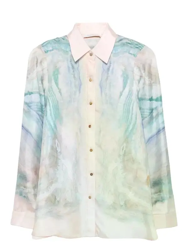 Zimmermann The Illuminate Graphic Print Shirt - Blue