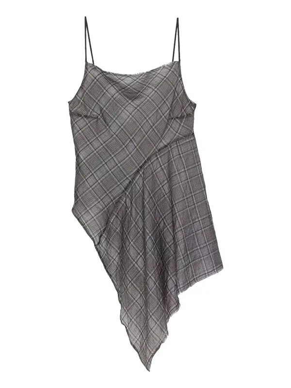 MARC LE BIHAN Checked Top - Grey