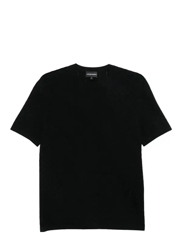 Emporio Armani Geometric-pattern T-shirt - Black