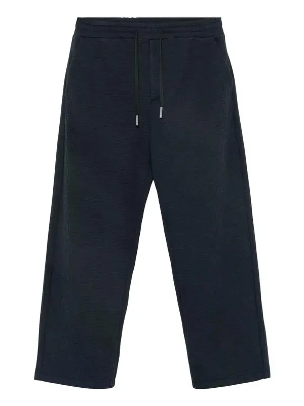 Emporio Armani Waffle-knit Trousers - Blue