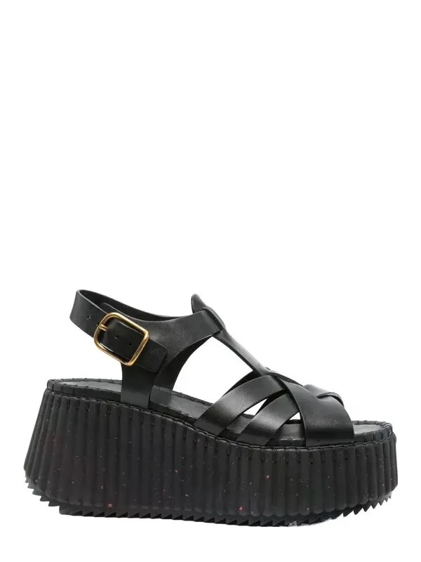 Chloé 85mm Leather Sandals - Black