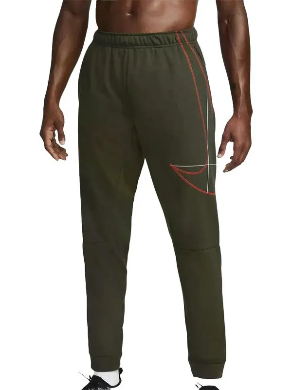 Nike Dri-fit Sequoia/picante Red Track Trousers - Green