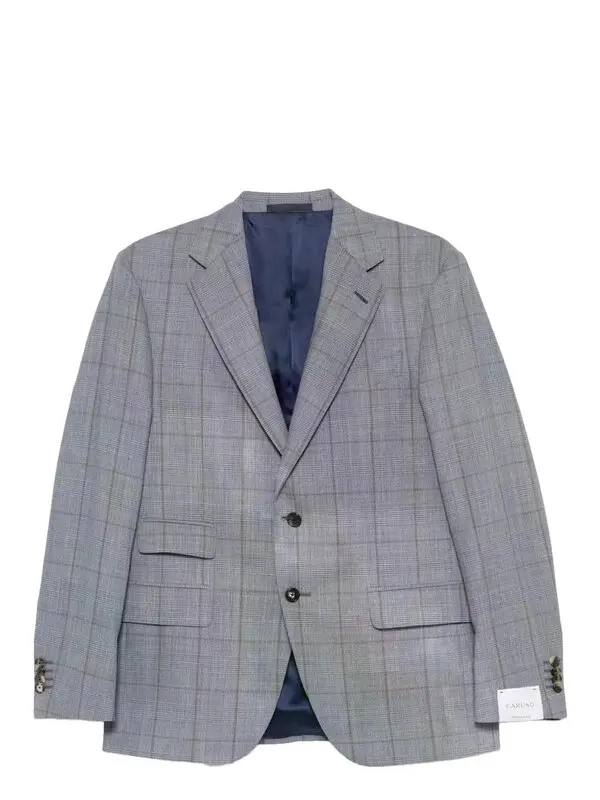 Caruso Checked Blazer - Grey