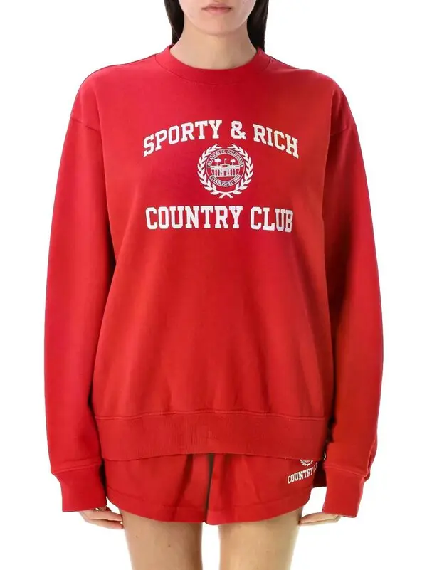 SPORTY & RICH Cotton Sweatshirt - Red