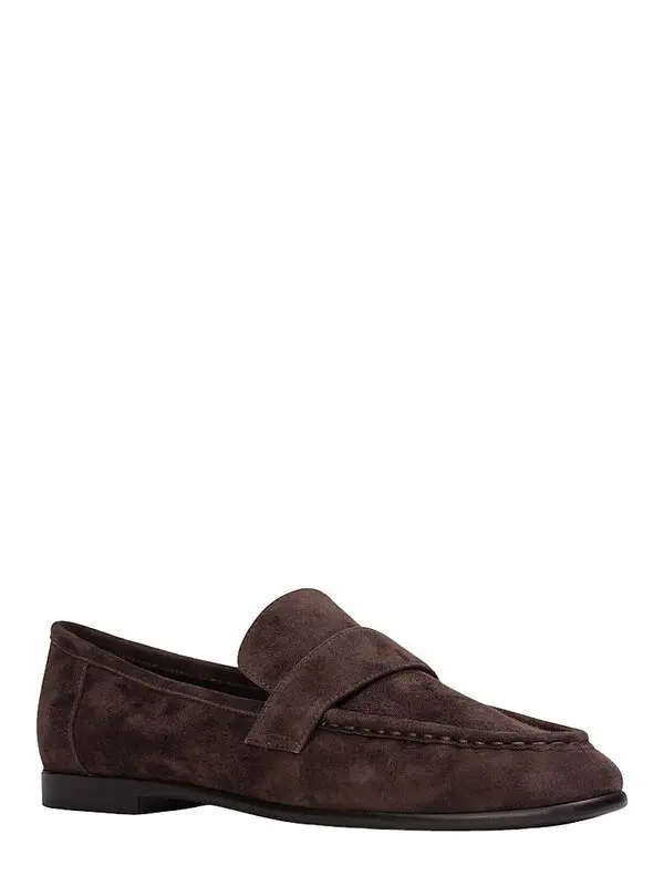 BLACK SUEDE STUDIO Classic Loafer Flats - Hot Fudge