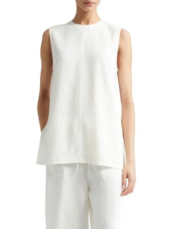 TOTEME Textured Stripe Sleeveless Top - Off-white