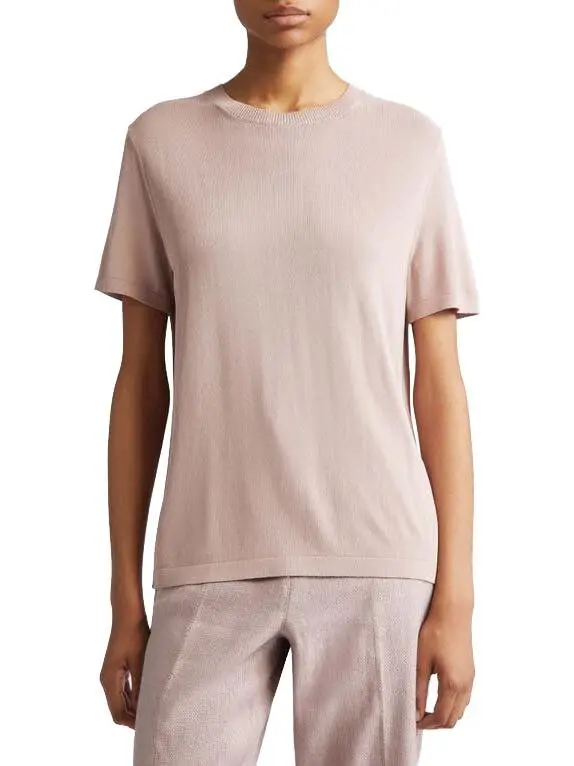 Max Mara Betel Short Sleeve Sweater - Pink