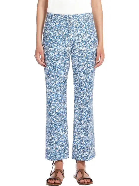 Max Mara Cadmio Floral Print Cropped Pants - Cornflower Blue