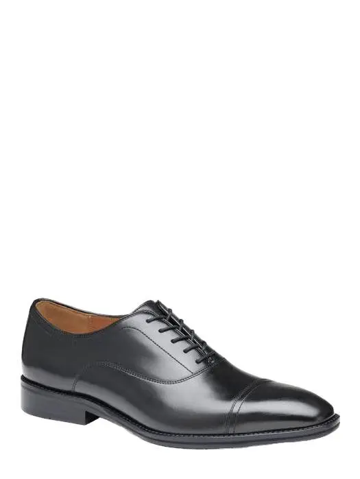 Johnston & Murphy Sullivan Cap Toe Oxford - Black Italian Calfskin