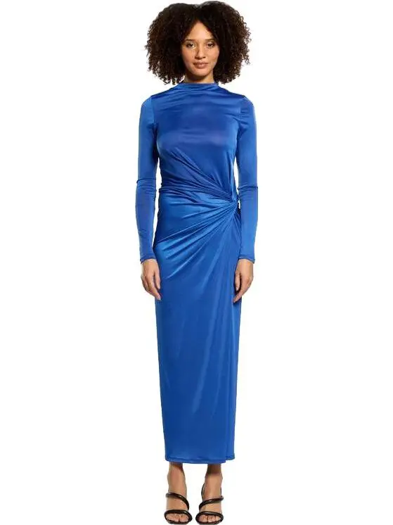 DASKA Athena Twist Maxi Dress - Cobalt