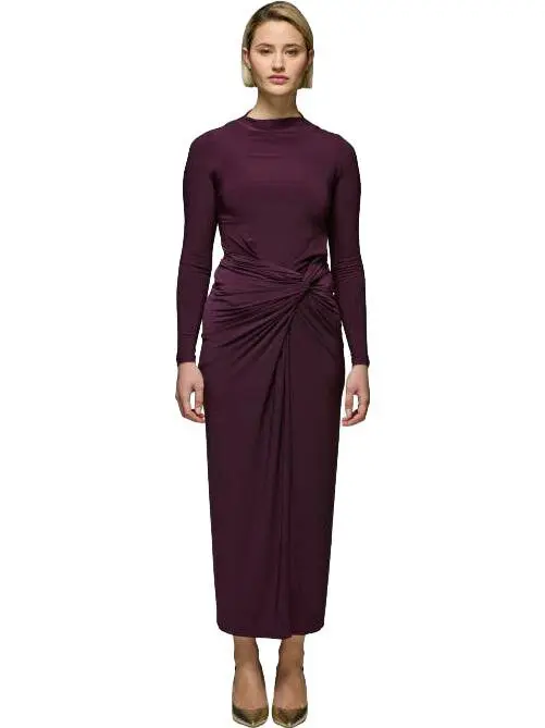 DASKA Athena Side Twist Maxi Dress - Plum