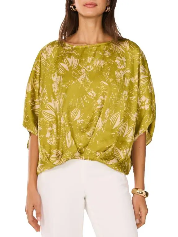 Vince Camuto Botanical A-line Top - Green Oasis