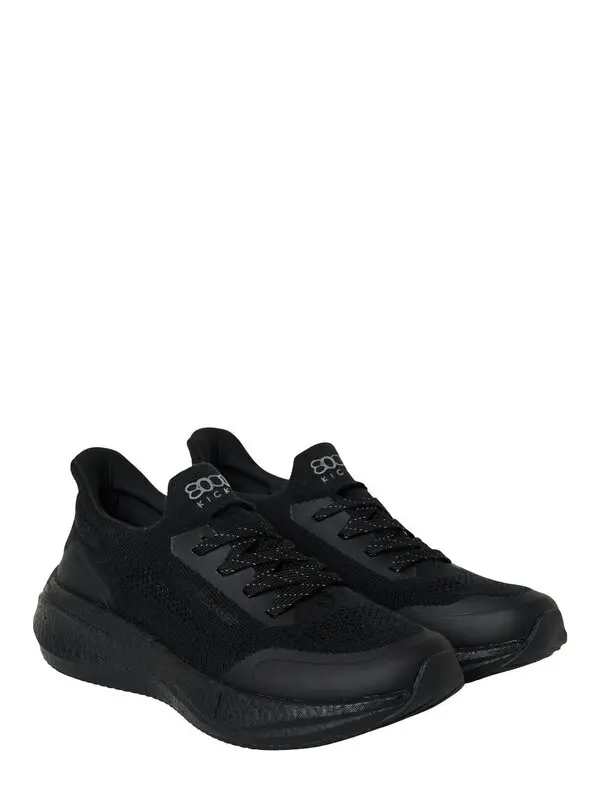 8000KICKS Hemp Runner Sneakers - Full Black