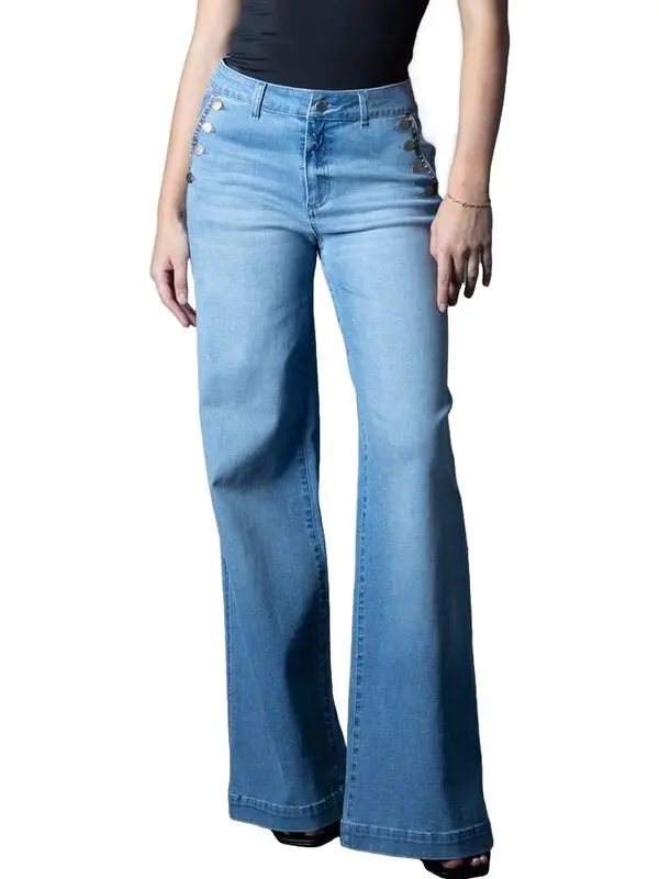 BLUE REVIVAL Selena Recycled Wide Leg Trouser - Athens