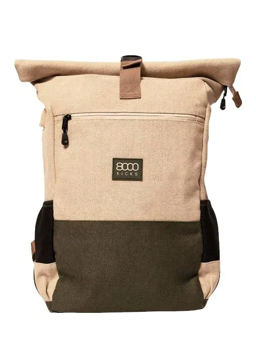 8000KICKS Everyday Backpack - Beige / Green